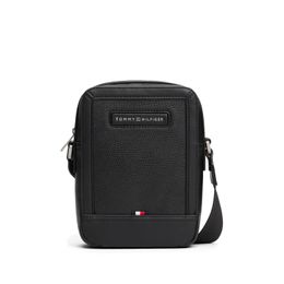 Umh&auml;ngetasche Tommy Hilfiger "TH CENTRAL MINI REPORTER", Herren, Gr. B/H/T: 15cm x 20,5cm x 7cm, schwarz, Lederimitat, Taschen Umh&auml;ngetasche, Men Schultertasche, Crossbodybag mit verstellbarem Umh&auml;ngeriemen