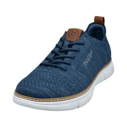 Sneaker Bugatti, Herren, Gr. 43, blau, Textil, Schuhe Sneaker, Freizeitschuh, Halbschuh, Schn&uuml;rer mit Fersenpolsterung