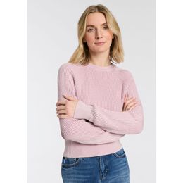 Strickpullover HUGO BLUE "Slipery", Damen, Gr. XXL (44), light, pastel pink 681, Strick, Obermaterial: 100% Baumwolle, unifarben, h&uuml;ftlang, Rundhals, Raglan&auml;rmel Rippb&uuml;ndchen, Pullover Strickpullover, mit Rundhals