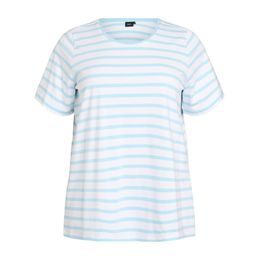ZIZZI T-Shirt 'Vivi' Damen Gr&ouml;&szlig;e 7XL/8XL hellblau / wei&szlig;
