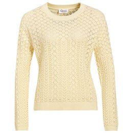 Gina Damen Strickpullover mit H&auml;kel-Muster