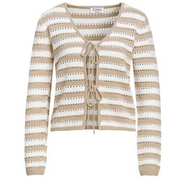 Gina Damen Strickjacke mit Bindeb&auml;ndern