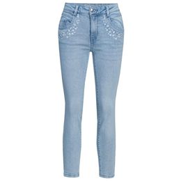 Gina Damen Slim-Jeans mit Used-Waschung