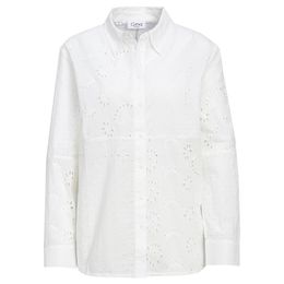 Gina Damen Bluse mit Lochstickerei