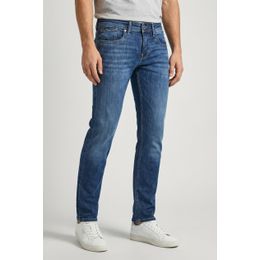 Slim-fit-Jeans Pepe Jeans "HATCH", Herren, Gr. 30, L&auml;nge 30, blau (medium powerflex), Denim/Jeans, Obermaterial: 94% Baumwolle, 4% Elastomultiester, 2% Elasthan, slim fit lang, Jeans Slim-fit-Jeans, im 5-Pocket Design