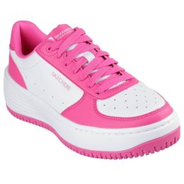 Sneaker Skechers "GRAND 92-STEADY WINNING", Damen, Gr. 37, pink (wei&szlig;, pink), Lederimitat, kontrastfarbene Details, Schuhe Sneaker, Retro Sneaker, Plateausneaker mit markanter Laufsohle