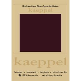 Spannbettlaken Kaeppel "Spannbettlaken Biber", rot (burgund), L:200cm, Biber, Obermaterial: 100% Baumwolle, Bettlaken, Spannbettlaken, 100% Baumwolle, kuschelig weich ideal f&uuml;r Winter