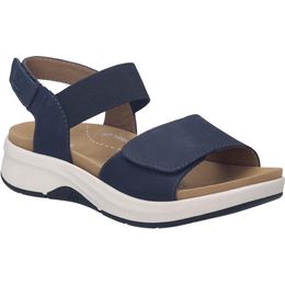 Sandale Josef Seibel "Estelle 13", Damen, Gr. 39, blau, Nubukleder, Schuhe Sandale, Sommerschuh, Komfortschuh mit praktischen Klettverschl&uuml;ssen, G-Weite