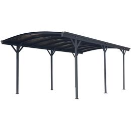 Einzelcarport WESTMANN "Rundbogen", grau (anthrazit), B/H/T: 300cm x 206cm x 505cm, Carports, Einzelcarport, aus Aluminium, anthrazit