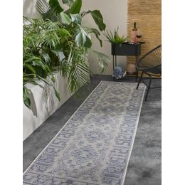 benuta Nest In- & Outdoor-L&auml;ufer Bronco Dunkelblau 80x250 cm - Teppich f&uuml;r Balkon, Terrasse & Garten