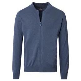 Strickjacke Casamoda "Casamoda Strickjacke uni", Herren, Gr. 6XL, blau (graues dunkelblau), 100% Baumwolle, Strickjacken Strickjacke