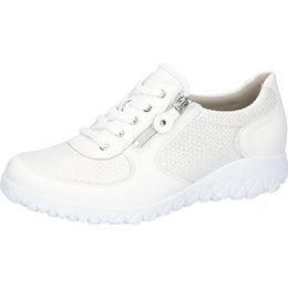 Waldl&auml;ufer Schn&uuml;rschuh WALDL&Auml;UFER "HAVY", Damen, Gr. 3,5 (36), wei&szlig;, silberfarben, Nappaleder, Textil, Schuhe Schn&uuml;rschuh, Sneaker, Halbschuh, Freizeitschuh in Komfortweite H (= sehr weit)