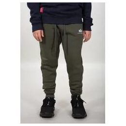 Jogginghose Alpha Industries "Basic Jogger SL K", M&auml;dchen, Gr. 14, Normalgr&ouml;&szlig;en, gr&uuml;n (schwarz olive), Obermaterial: 80% Baumwolle, 20% Polyester, Hosen Jogginghose