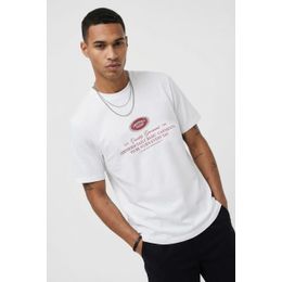 Jack & Jones T-Shirt JACK & JONES "JORGREENE BRANDING TEE SS CN CH", Herren, Gr. L, hellwei&szlig;, Jersey, Obermaterial: 100% Baumwolle, bedruckt, regular fit, Rundhals, Shirts T-Shirt