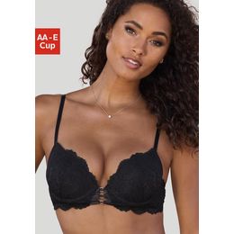 Lascana Push-up-BH schwarz Gr. 75AA. Mit Herausnehmbaren Kissen und mit B&uuml;gel