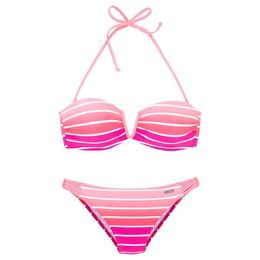 Venice Beach Set: Bandeau-Bikini mehrfarbig Gr. 36 Cup C/D. Mit Seitlichen St&auml;bchen