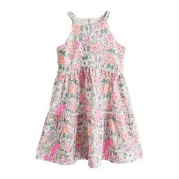 Next Kleid M&auml;dchen Gr&ouml;&szlig;e 98 gr&uuml;n / pink / wei&szlig;