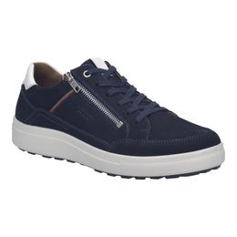 Sneaker Josef Seibel "Maddox 07", Herren, Gr. 45, dunkelblau, Veloursleder, kontrastfarbene Details, Schuhe Sneaker, Komfortschuh, Schn&uuml;rschuh, Freizeitschuh mit Rei&szlig;verschluss, G-Weite