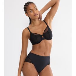 Minimizer-BH Triumph "Comfort Contour", Damen, Gr. 95, Cup F, schwarz, Microtouch, Obermaterial: 65% Polyamid, 35% Elasthan, BHs Minimizer-BH, verkleinert die Brust optisch, Spitze, Mesh, weich