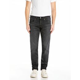 Straight-Jeans Replay "GROVER", Damen, Gr. 28, L&auml;nge 30, schwarz delav&eacute;, Denim/Jeans, Obermaterial: 99% Baumwolle, 1% Elasthan, straight fit lang, Jeans Straight-Jeans, in vielen verschiedenen Waschungen, mit Stretch