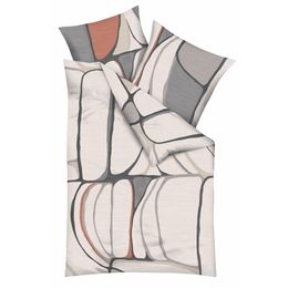 Bettw&auml;sche Kaeppel "Opalith", beige (natur), B/L: 135cm x 200cm, 1 Stk., 1 Stk., Feinbiber, B/L: 80cm x 80cm, 2 Stk., Feinbiber, Obermaterial: 100% Baumwolle, Bettw&auml;sche, Bettw&auml;sche, Mit grafischem Muster