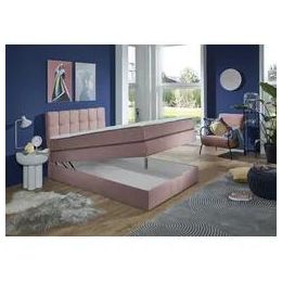 Boxspringbett Home Affaire "Fornoli", rosa, B:120cm L:210cm, Komplettbetten, Boxspringbett, inkl. Topper und Bettkasten, H3 in zwei Matratzenarten