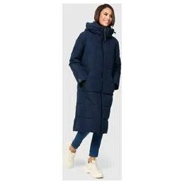 Steppjacke Marikoo "Zuraraa XVI", Damen, Gr. XXL, blau (navy), Obermaterial: 100% Polyester; Innenseite: 100% Polyester; Futter: 100% Polyester; Wattierung: 100% Polyester, Jacken Steppjacke, langer Winter Mantel gesteppt
