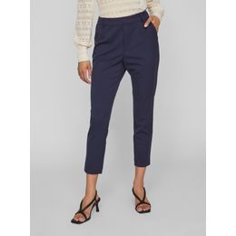 Anzughose Vila "VIVARONE HW SLIM PANT - NOOS", Damen, Gr. 34, N-Gr, navy blazer, Web, Obermaterial: 66% Polyester, 28% Viskose, 6% Elasthan, unifarben, slim fit kn&ouml;chelfrei, Hosen Anzughose