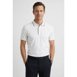 Poloshirt OLYMP "OLYMP Wirk Casual - Polo", Herren, Gr. S, wei&szlig;, Jersey, Obermaterial: 51% Baumwolle, 49% Polyester, regular fit, Shirts Poloshirt