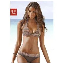 B&uuml;gel-Bikini Buffalo, Damen, Gr. 42, Cup D, braun (braun bedruckt), Xtra Life LYCRA, bedruckt, gestreift, Bikini-Sets B&uuml;gel-Bikini, Mit trendigem Streifendruck