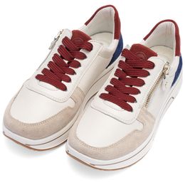 Plateausneaker Ara "SAPPORO 3.0", Damen, Gr. 6,5, creme kombiniert, Glattleder, Veloursleder, kontrastfarbene Details, Schuhe Plateausneaker, Freizeitschuh, Halbschuh, Schn&uuml;rer mit High Soft-Ausstattung, H-Weite