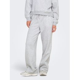 Sweathose Only "ONLBEST STRAIGHT PANT SWT NOOS", Damen, Gr. XL (42), N-Gr, grau (light grau melange), Sweatware, Obermaterial: 65% Polyester, 35% Baumwolle, unifarben, lang, Hosen Sweathose