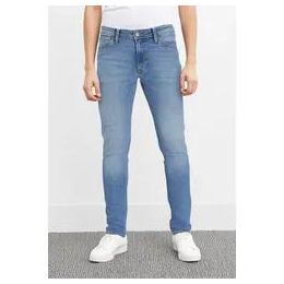 Jack & Jones Skinny-fit-Jeans JACK & JONES "JJILIAM Skinny Jeans mit Used-Waschung f&uuml;r schlanke Silhouette", Herren, Gr. 36, L&auml;nge 34, blau (blau denim), Denim/Jeans, Obermaterial: 57% Baumwolle, 22% Polyester, 20% Viskose, 1% Elasthan, Abriebeffekte, skinny fit lang, Jeans, Abriebeffekte, modisch, skinny fit, Baumwollmischung