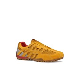 Sneaker Geox "U SNAKE ORIGINAL", Herren, Gr. 46, ocker, Lederimitat, Textil, Veloursleder, Schuhe Sneaker, Halbschuh, Freizeitschuh, Schn&uuml;rer im Retro-Look