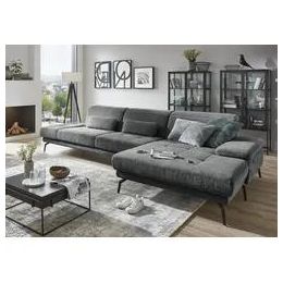 Ecksofa DIE PLANBAR "MP-IN20126 L-Form mit Federkern-Polsterung", grau (anthrazit), B:328cm H:82cm T:190cm, 100% Polyester, Sofas, Ecksofa, mit Kopfteilverstellung, optional Sitztiefen- & Armteilverstellung