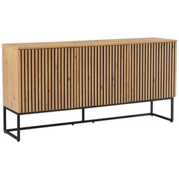 Xora Sideboard Bueno, Eiche Artisan, Metall, Holzwerkstoff, 3 F&auml;cher, 160x80x40 cm, Wohnzimmer, Kommoden & Sideboards, Sideboards