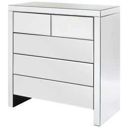 Mid.you Kommode, Klar, Glas, Holzwerkstoff, 5 Schublade(n) Schubladen, 90x90x40 cm, Wohnzimmer, Kommoden & Sideboards, Kommoden