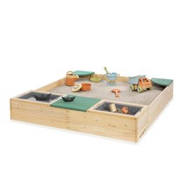 Muddy Buddy Sandkasten Beach Rebel, Gr&uuml;n, Natur, Holz, Zypresse, massiv, 125x20x135 cm, EN 71, Spielzeug, Holzspielzeug