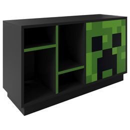 Minecraft Sideboard, Schwarz, Glas, Holzwerkstoff, Gaming, 108x61x37 cm, Wohnzimmer, Kommoden & Sideboards, Sideboards