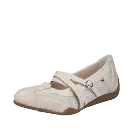 Riemchenballerina Rieker, Herren, Gr. 41, creme, Nubuklederimitat, Textil, unifarben, Basic, Schuhe Riemchenballerina, Schlupfschuh, Flats, Slipper mit Mesheinsatz
