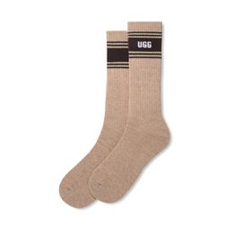 UGG Australia Socken UGG "JOSIAS VARSITY CREW", Damen, sand, Materialmix, mehrfarbig, Socken Socken, Str&uuml;mpfe mit UGG-Markenlogo am B&uuml;ndchen