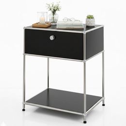 Floordirekt Standregal Concept Epure Mk-139, Schwarz, Metall, 50x65x40 cm, stehend, Wohnzimmer, Regale, B&uuml;cherregale