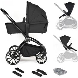 Kombi-Kinderwagen BABYGO "Harmony 3in1", Baby, balck, Aluminium, Polyester, Kinderwagen Kombi-Kinderwagen, inkl. Babyschale mit Adaptern