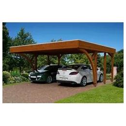 Skan Holz Doppelcarport SKANHOLZ "Friesland 8", braun, B/H/T: 201cm x, Carports