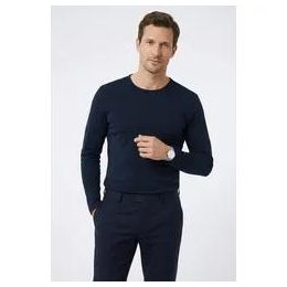 Langarmshirt OLYMP "Casual", Herren, Gr. 3XL, blau (marine), Obermaterial: 60% Baumwolle, 40% Modal, Rundhals, Shirts Langarmshirt