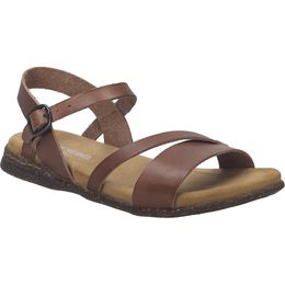 Sandale Josef Seibel "Fabricia 02", Damen, Gr. 44, cognac, Leder, Schuhe Sandale, Sommerschuh, Riemchensandale in zeitlosem Design, G-Weite