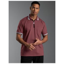 Poloshirt TRIGEMA "TRIGEMA Poloshirt mit Rei&szlig;verschluss", Herren, Gr. 5XL, mahagoni, Piqu&eacute;, 100% Baumwolle, Basic, lang, ohne Ausschnitt, Shirts Poloshirt
