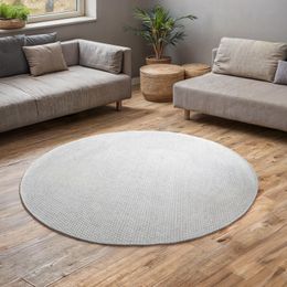 Wollteppich OTTO HOME "Woolscape 1", beige (naturwei&szlig;), B:100cm H:10mm L:100cm &Oslash;:100cm, Wolle, Teppiche, Wollteppich, Wendeteppich, handgewebte Qualit&auml;t, Uni, 90% Wolle, Wohnzimmer