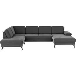 Sit & More Wohnlandschaft SIT & MORE "Morris Jubi", braun (schlamm), B:335cm H:82cm T:212cm, 95% Polyester 5% Polyamid, Sofas, Wohnlandschaft, wahlweise mit Armteilverstellung, Bettfunktion & Bettkasten