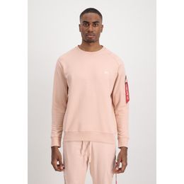 Sweater Alpha Industries "X-Fit Sweat", Herren, Gr. XS, orange (pale peach), Obermaterial: 80% Baumwolle, 20% Polyester, regular fit, Sweatshirts Sweater